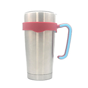20 oz Tumbler Handle, Anti Slip Travel Mug Grip Cup Holder for Vacuum Insulated Tumblers, Suitable for Yeti Rambler, Trail, Sic, Ozark and More 20 Ounce Tumbler Mugs Accessories (Red)