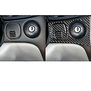 Carbon Fiber Black Panel Frame Decal Cover Trim Compatible with Chevrolet Corvette C5 1998-2004 LHD (Classic, Engine Start Ignition Panel)