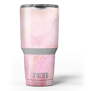 Design Skinz The Pink Orange Watercolors Under a Microscope - Skin Decal Vinyl Wrap Kit Compatible with The Yeti Rambler Cooler Tumbler Cups