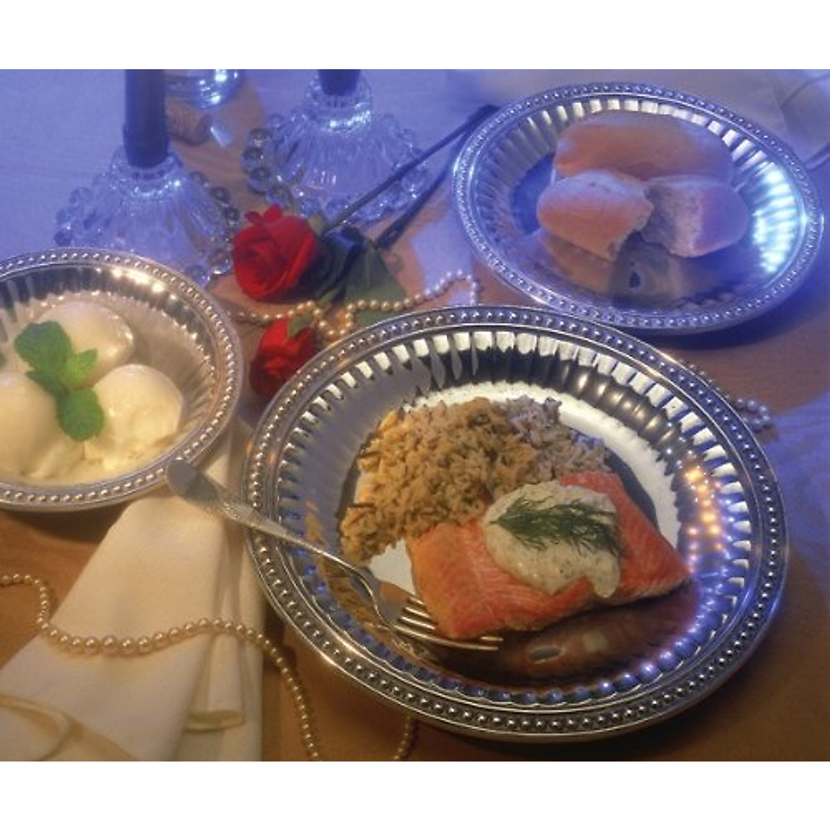 Wilton Armetale Flutes and Pearls Small Round Chip and Dip Server, 11-Inch