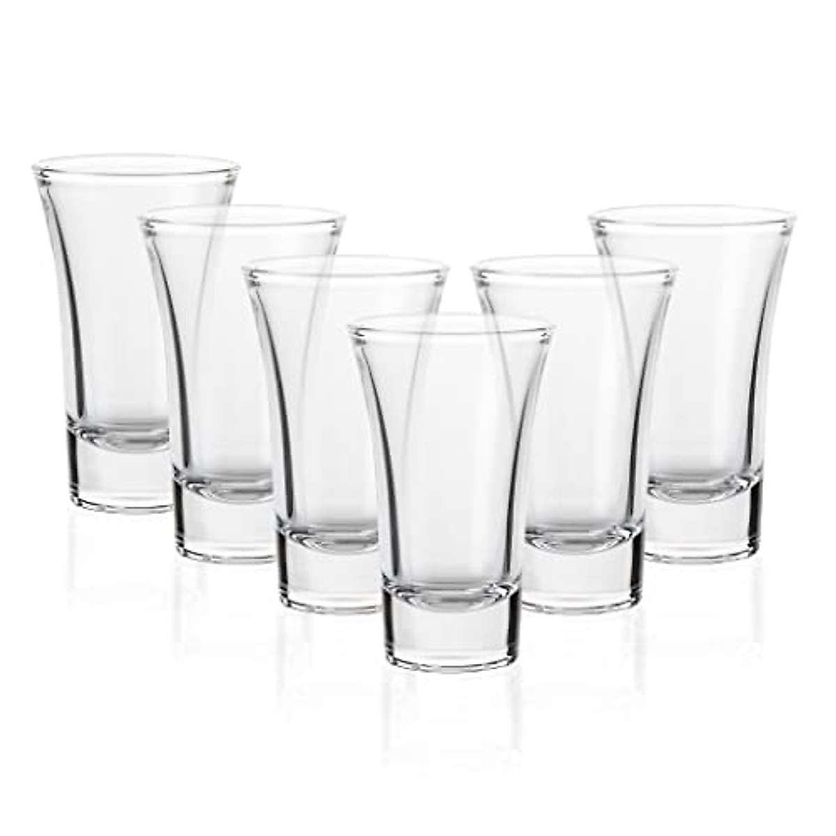 M&N HOME 6-Pack Heavy Base Shot Glass Set, 2-Ounce Shot Glasses