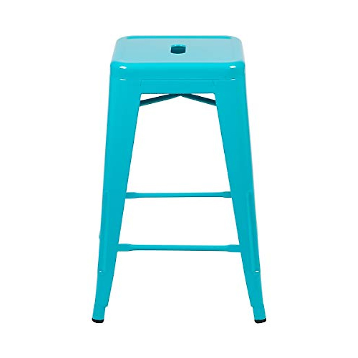 Flash Furniture 24" High Metal Counter-Height, Indoor Bar Stool in Teal - Stackable, Pack of 4