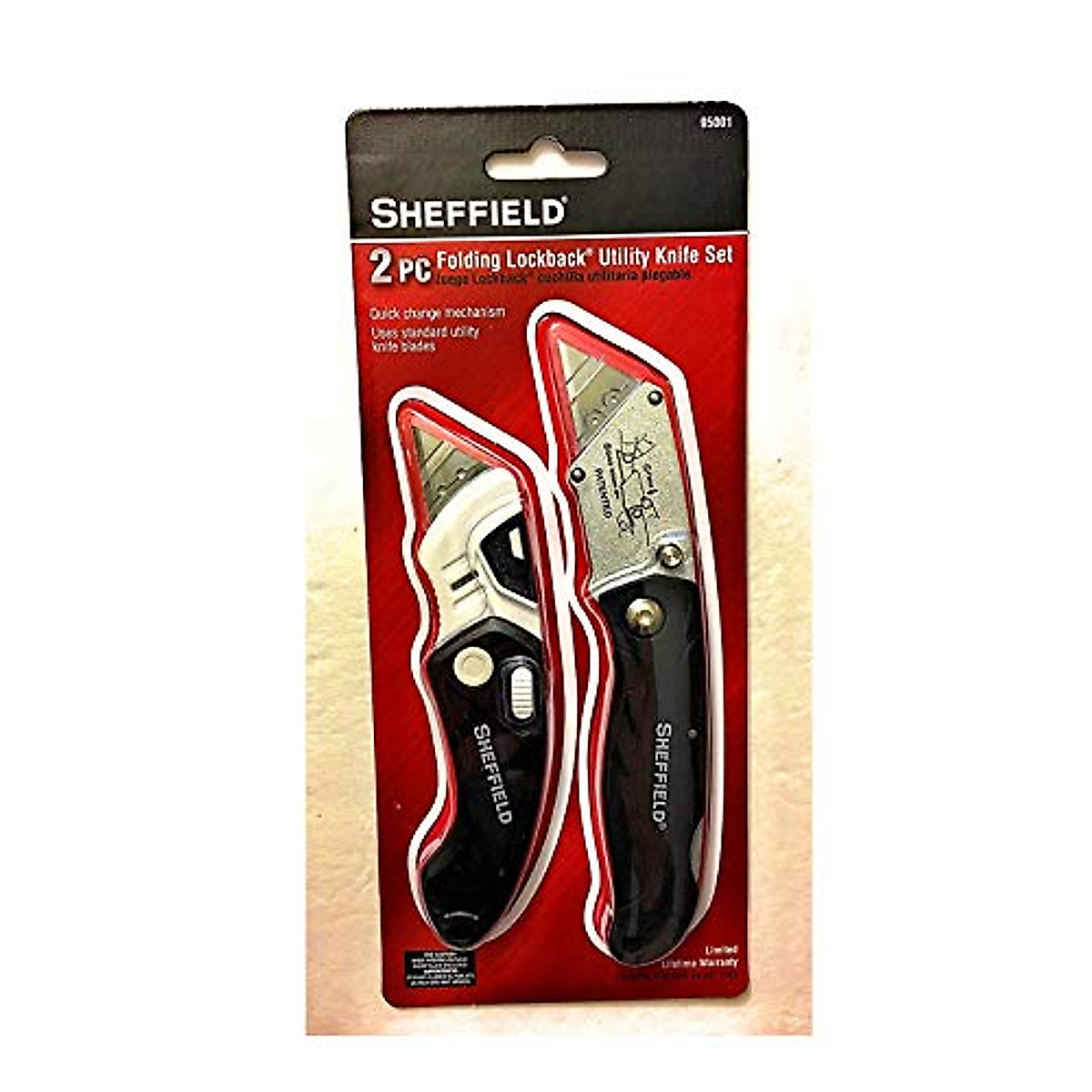Sheffield 2-Piece Folding Lockback Utility Knife Set 95001