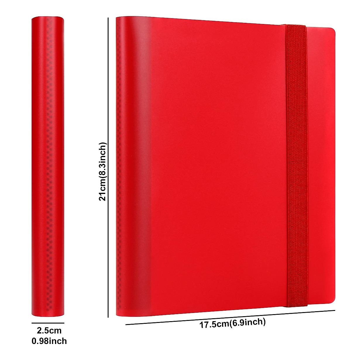 GEAoffice 4 Pocket Card Binder - 2 x 2 Trading Card Collection Album Folder - 160 Side Loading Pocket Binder for TCG, MTG, Sports&Game Cards - Gifts for Card Collector Girls (Red)