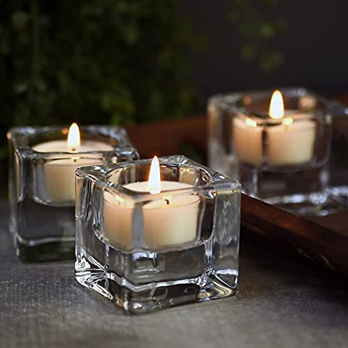 DEYBBY Scented Soy Tealights, Aromatherapy Soy Wax Candle Bulk|Clear Cup|12 Counts|Long Lasting|4 Hour Burn Time|Jasmine|for for Party and Home Decoration