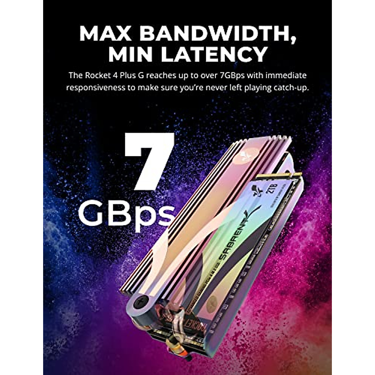 SABRENT Rocket 4 Plus-G 2TB Advanced Gaming M.2 PCIe NVMe SSD, up to 7GBps (SB-RKTG-2TB)