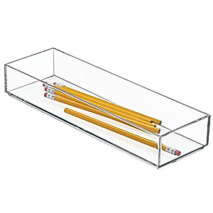 iDesign 40910M4 Clarity Organizer for Vanity and Bathroom Drawers, 4 x 12 x 2 Inches, Medium - Set of 4, 4 Count