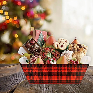 Basket For Gifts Empty, 5 PCS Sturdy Diy Bulk Gift Basket Kraft Market Tray Cardboard Basket With Handles, Gift Basket Kit Supplies Wrap To Fill For Valentines Christmas Weddings Anniversaries