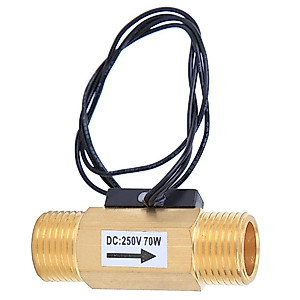 YWBL-WH Water Hall Effect Sensor Switch with 1/2-inch Interface Electromagnetic Flowmeter Brass Industrial Accessory, Valve
