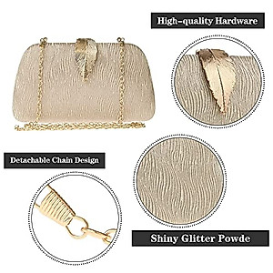 Womens Evening Bags Formal Bridal Wedding Small Clutches Purses Crossbody Prom Cocktail Party Handbags (Gold)