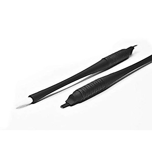 PACK Of 10 Mellie's Signature Microblading Disposable Pen - U SHAPE .18mm - Sterile - Sharp Blade & Non Slip Grip With Pigment Sponge - 18U Microblading Needles