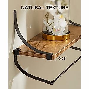 AMADA HOMEFURNISHING Floating Shelves Wall Mounted, Set of 2 AMFS20N & Set of 3 AMFS21