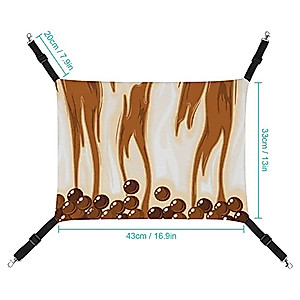 Bubble Tea in Brown Sugar Milk Tea Pet Hammock Comfortable Adjustable Hanging Bed for Small Animals Dogs Cats Hamster