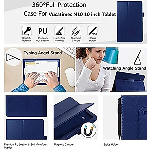 ONN 11 inch Tablet Pro / 100146660 Case, PU Leather Protective Case [Case for Kids] Cover Case for ONN 11 inch Tablet Pro 2024 (Blue)