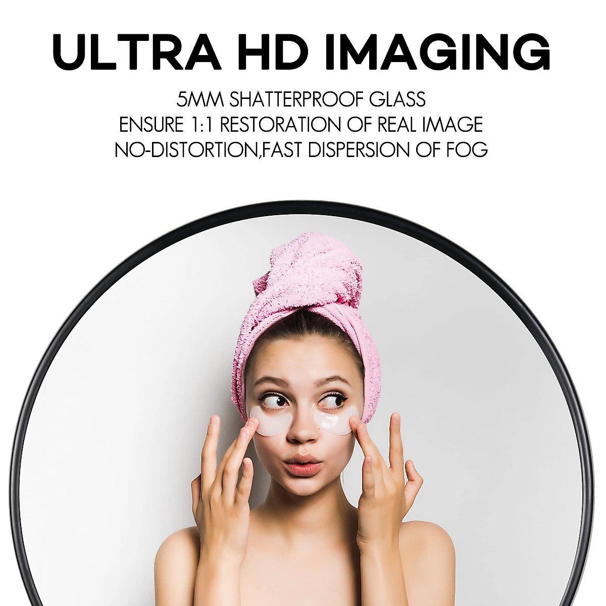 Round Mirror, Black Round Mirror 24 Inch, Round Wall Mirror, Round Bathroom Mirror, Circle Mirrors for Wall, Metal Framed Mirror for Bathroom, Vanity, Bedroom, Entryway, Hallway