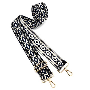 Wide Shoulder Strap Adjustable Replacement Belt Guitar Style Crossbody Bag Handbag Strap Multicolor Canvas Straps(Wide:2in)(Color19)