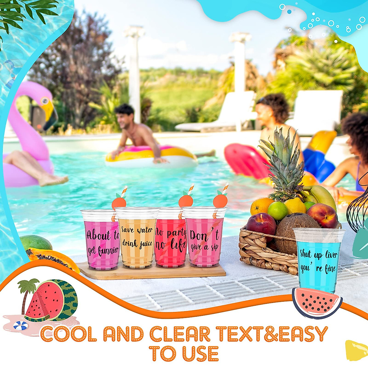 30 Pcs 16 oz Disposable Clear Plastic Cups Bulk Party Drinking Water Cocktail Beer Cups for Adult Parties Wedding Birthday Reception Beverage Tea Lemonade Serving Supplies