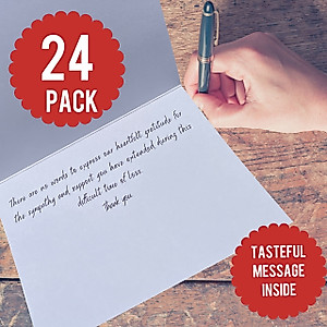 Whitman and Daughter 24 Sunset Funeral Thank You Cards with Envelopes (24 Pack, 4.25 X 6 Inch) Sympathy Bereavement Message Inside (Sunset)