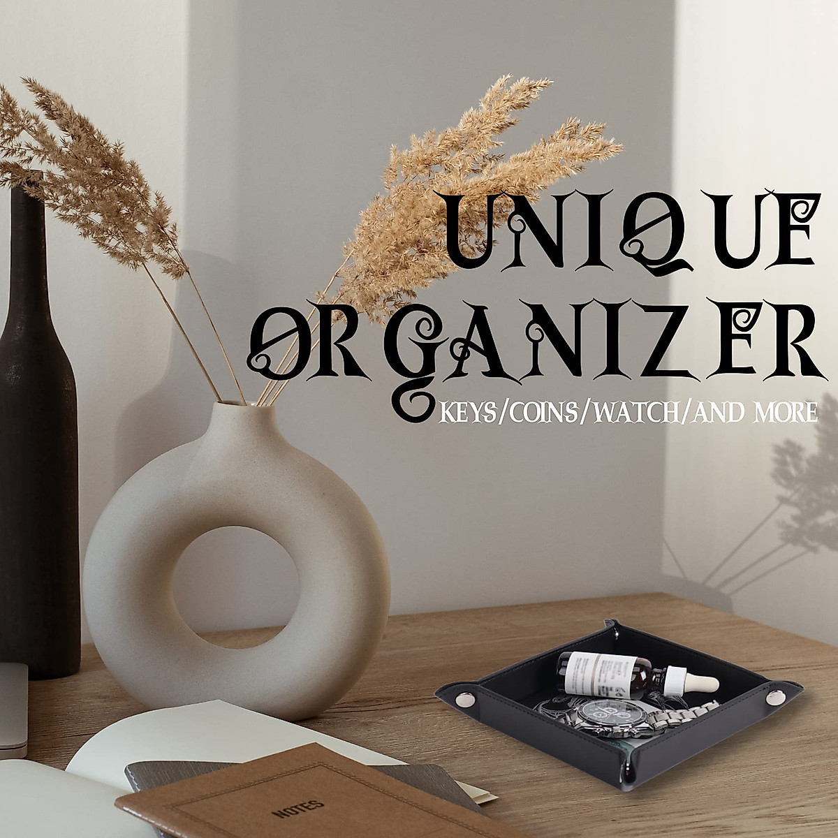 Dragon Dice Tray for RPG, Role Play Games, Table Top Gaming, Folding PU Storage Tray, Initial Leather Tray, Personalized Portable Organizer, Tray 4.75 Inches, Black Dragon Letter C