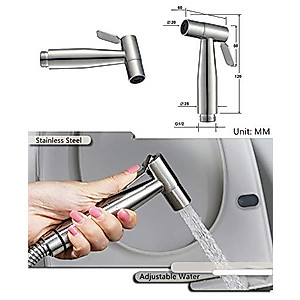 Handheld Bidet Sprayer Stainless Steel Sprayer Shattaf for Toilet, Brushed Nickel Bathroom Bidet Sprayer Head Only (01)
