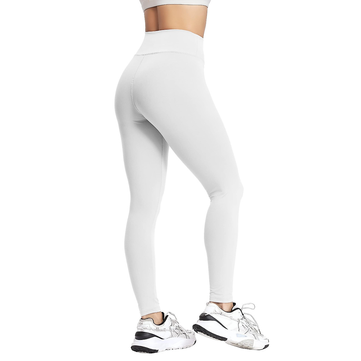 VALANDY White Leggings for Women Plus Size Workout Yoga Pants High Waisted Tummy Control Compression Tights