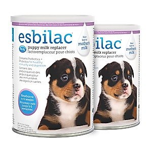Pet-Ag Esbilac Puppy Milk Replacer Powder - 12 oz, Pack of 2 - Powdered Puppy Formula with Prebiotics, Probiotics & Vitamins for Puppies Newborn to Six Weeks Old - Easy to Digest