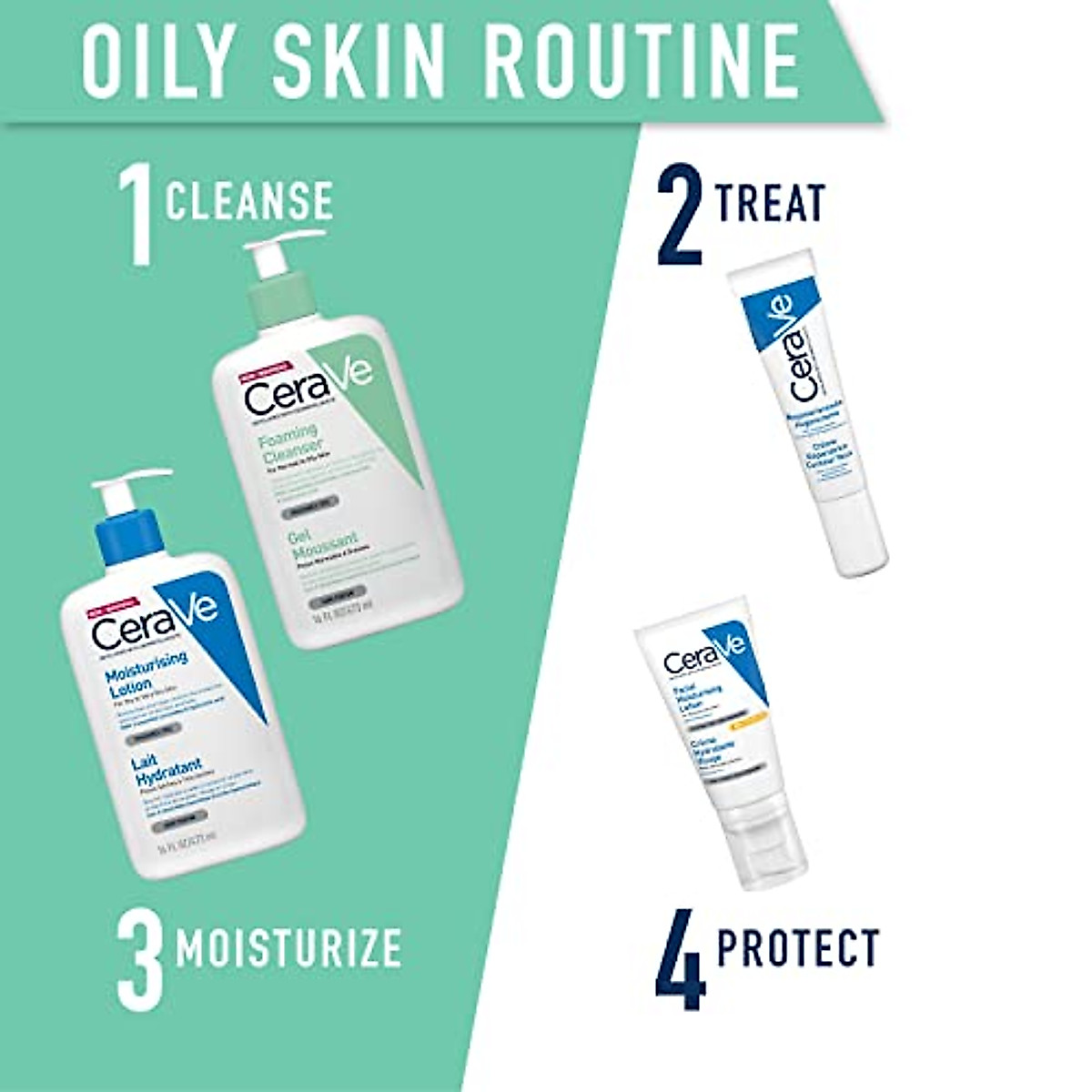 CeraVe Foaming Cleanser | 473ml/16oz | Daily Face, Body & Hand Wash with Niacinamide, for Normal to Oily Skin