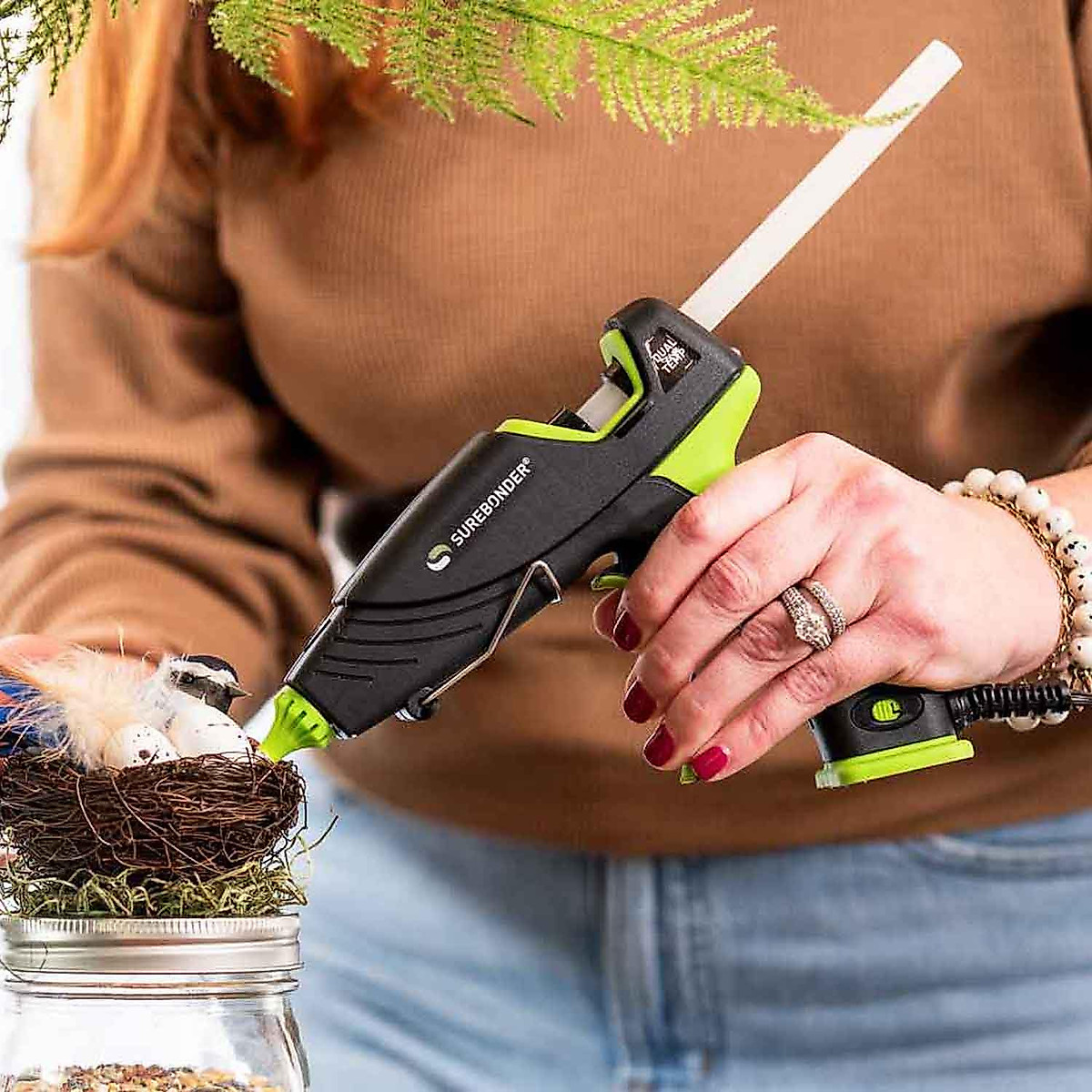 Surebonder Made in the USA All Purpose Stick Glue Sticks-All Temperature-Clear 7/16" D, 10" L Glue Stick-20 Sticks per Bag