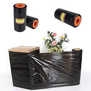 Stretch Wrap/Film Black Industrial Strength Extra Thick 9” x 1000ft 80 Gauge Clear Cling Mini Durable Shrink Wrap Film Roll Plastic Wrap for Moving/Packing Heavy Duty Adhering Packing Heavy Duty Film
