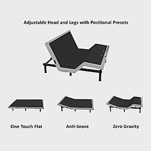 Irvine Home Collection King Adjustable Base with 12 Inch Gel Memory Foam Mattress | Dual Massage | Underbed Light | Wireless Remote | USB Ports | Zero Gravity