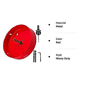6 Inch Hole Saw for Making Cornhole Boards - Heavy Duty Steel - Corn Hole Drilling Cutter & Hex Shank Drill Bit Adapter for Cornhole Game