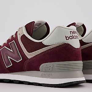 New Balance Men's 574 Core Sneaker, Burgundy/White, 10