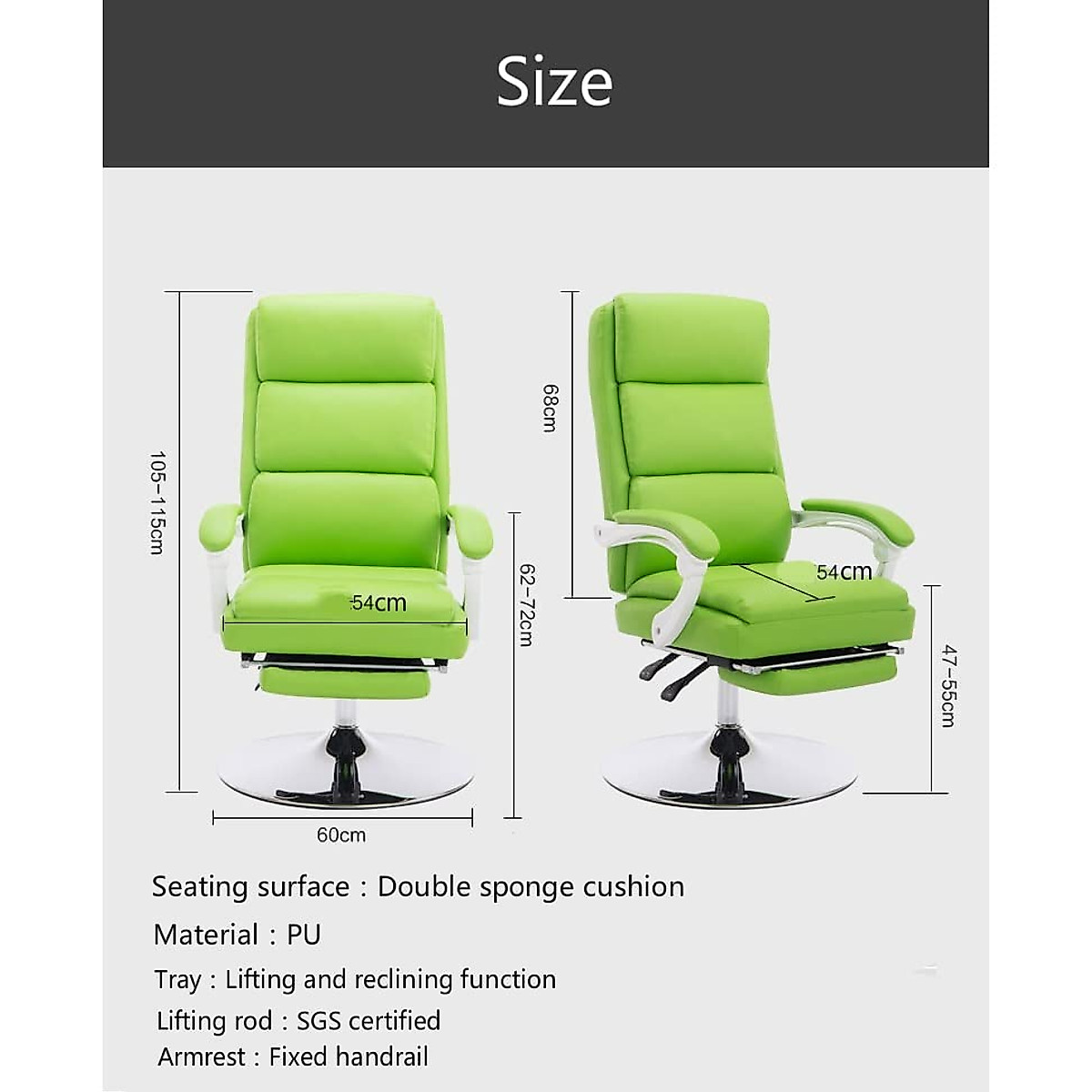 TFIIEXFL Beauty Chair Reclining Makeup Seat Waist Massage Soft Stool Household Lift Swivel Chair with Footrest Computer Seat