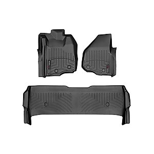 WeatherTech Custom Fit FloorLiners for Ford Super Duty - 1st & 2nd Row (449601V-443052V), Black