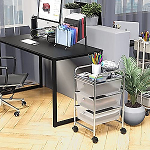 SimpleHouseware Utility Cart with 3 Drawers Rolling Storage Art Craft Organizer on Wheels