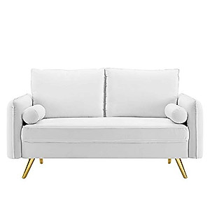 Modway Revive Performance Velvet Loveseat, White