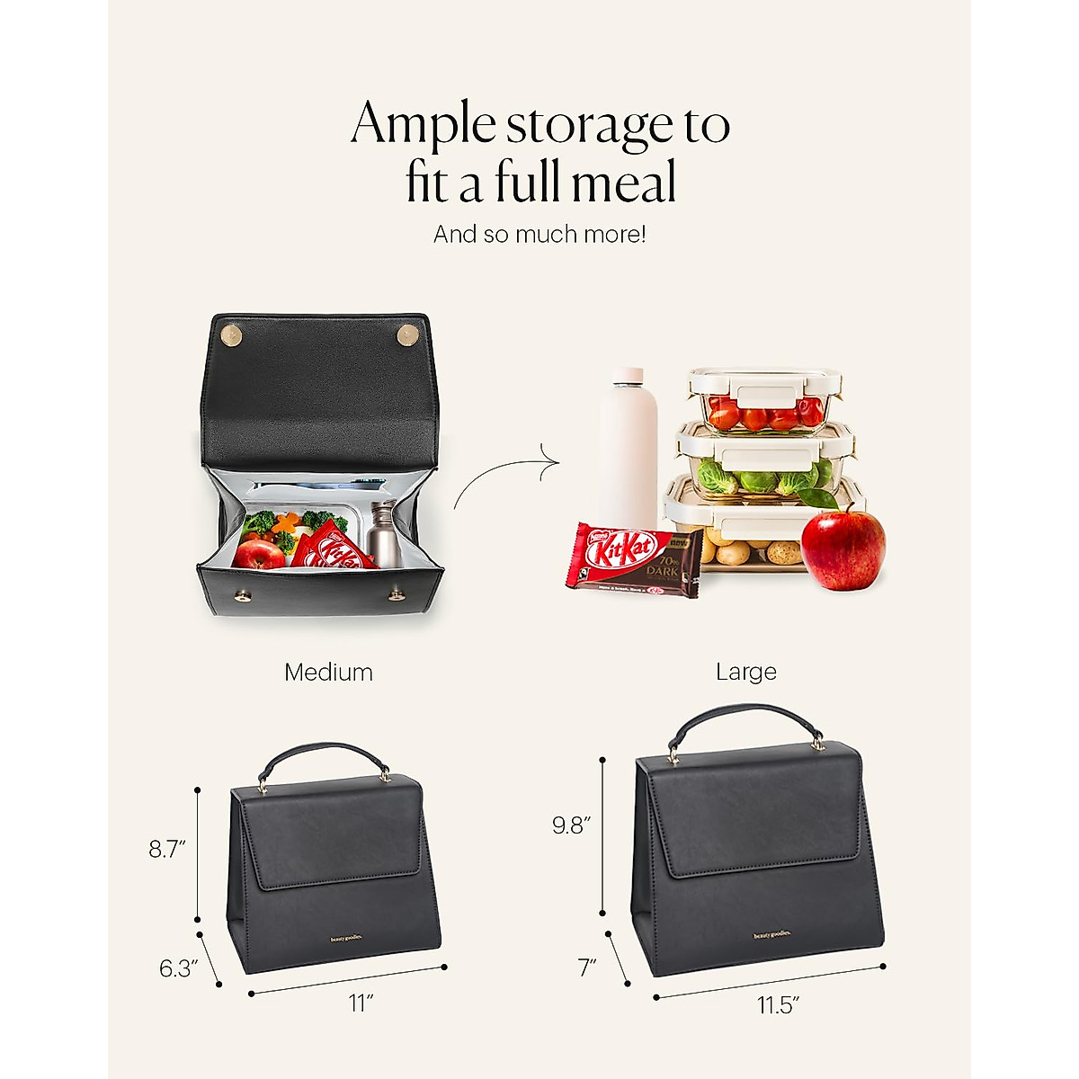 Insulated Lunch Bag Women, Cute Lunch bags for Work, Adult Lunch Tote Lunchbag, Lunch Pail Modern Lunch Bags for Women, Nurse Lunch Bags, Black Designer Lunch bags for Women, Teacher Lunch Bag Fancy