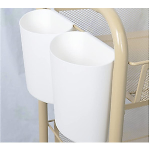 4Pcs Hanging Cup Holder,Hanging Bins,Rolling Cart Accessories Utility cart Accessories,Hanging Flower Pots,Storage Bucket,Pencil Holder for Office,Kitchen Wall Organizer Decor Black/Pink/Blue/White