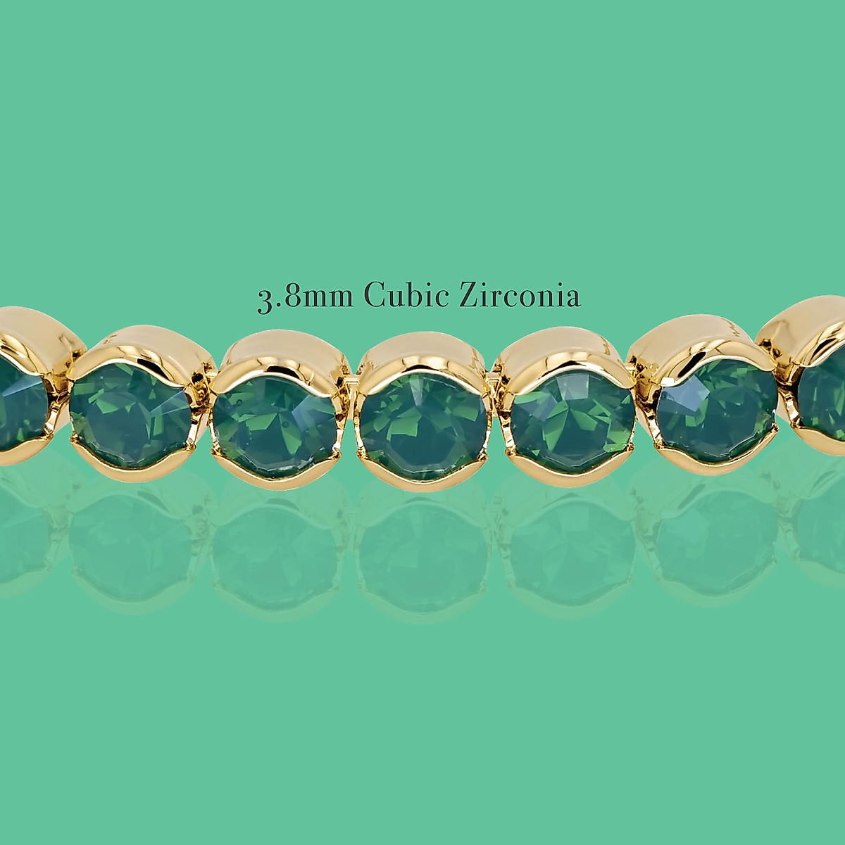 HOT JEWELRY BOX 14K Gold Plated Tennis Bracelet | Gold Bangle Jewelry Bracelets for Women | Aesthetic Accessories with Exquisite CZ and Adjustable Memory Wire for Easy Fit on Any Wrist size