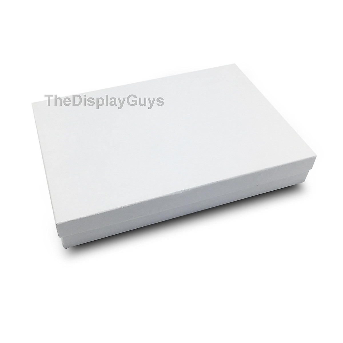 TheDisplayGuys - 25-Pack #53 Cotton Filled Cardboard Paper Jewelry Boxes Gift Case - White Swirl (5.4" x 3.9" x 1.0") - for Shipping or Storage