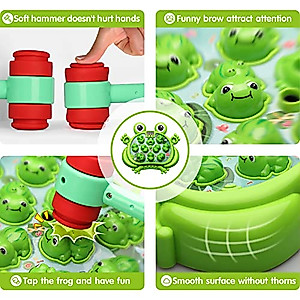 HopeRock Toys for 2 3 4 5 Year Old Boy,Toddler Toys Age 2-4, Whack A Frog Game,with 5 Modes,45 Levels,9 Music Spray and Light-up, Baby Toy Gifts for Early Learning, Birthday Gift for Toddler Boy Toys