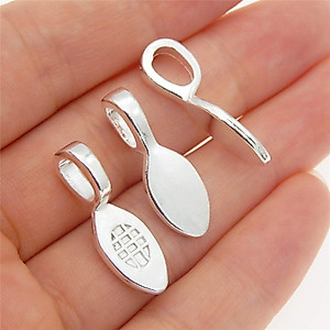 100pcs Silver Glue on Bail Charm Pendant Earring Bails for Glass Tile DIY Pendants Finding 22x8mm