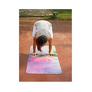 Hot bikram yoga mat for hot yoga - yoga mats with beautiful designs - eco rubber yoga mat non slip, thin, eco-friendly and long hot yoga mat - perfect sweat proof yoga mat for professional yogis