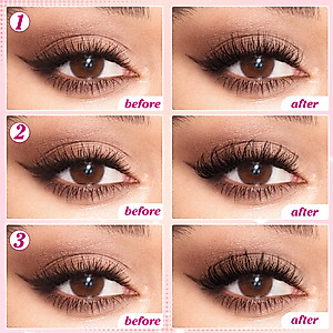 Self Adhesive Eyelashes 3 Styles False Lashes Natural Look Wispy Cat Eye Fake Eyelashes Reusable Adhesive Natural Lashes