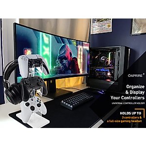 OAPRIRE Universal 3 Tier Controller Holder and Headset Stand for PS5 PS4 XBOX ONE SWITCH STEAM, Controller Stand Gaming Accessories, Build Your Game Fortresses (White)