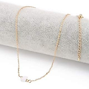 Handmade Howlite Crystal Necklace - Healing Gemstone Jewelry for Women - Ethically Sourced Chain Necklace with Authentic Healing Crystals - Gold Plated Copper Chain with Natural Stone - Gift for Her