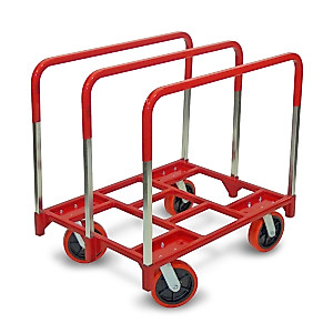 Raymond 3880 Steel Panel Mover with 3 Standard Upright and 8" x 2" Quiet Poly Caster, 2400 lbs Capacity, 42/16" Length x 31/13" Width x 6/10" Height