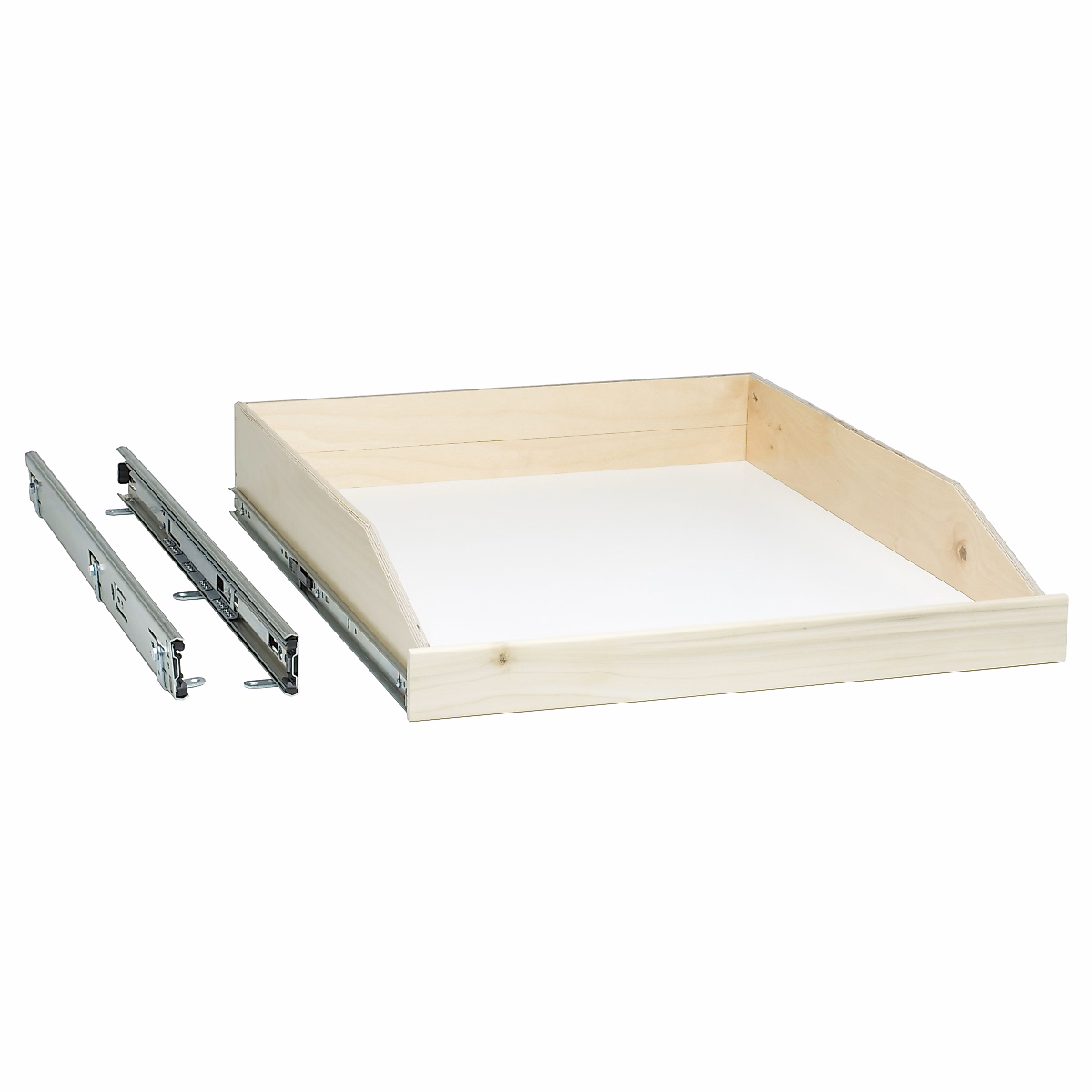 Slide-A-Shelf Made-to-Fit Slide-Out Shelf: Poplar Wood Front with Full Extension Rail