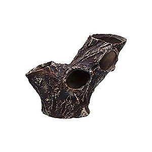 Plecoceramics Large Aquarium Cave Hiding Place for Fish Ceramic Decoration Hideout Tree Trunk Log for plecos and Cichlids