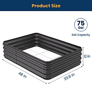 ENJOYBASICS Raised Garden Bed Outdoor, Thickened Bottomless Garden Beds for Gardening, 2 Pack Raised Planter Box for Growing Vegetables, Fruits, Flower, Herb (3x3x1 FT)